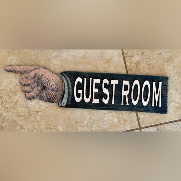 Ashland | Wall Decor | Guest Room Sign Hand Pointing Wooden With Slight ...